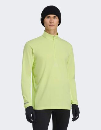 adidas Terrex xperior Longsleeve-T-Shirt mit halbem Rei&szlig;verschluss in Semi Frozen Lemon-Gelb