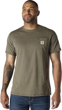 Carhartt Work in Progress T-shirt Force à manches courtes et poche pour homme Coupe décontractée, Basilic Heather, Taille M