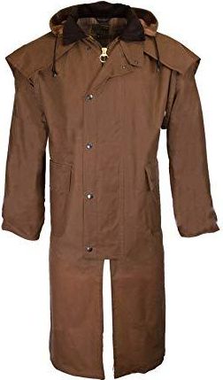 Walker and Hawkes Walker & Hawkes - Veste cirée Longue Stockman - Unisexe - Style Cape - Capuche - Beige - XL