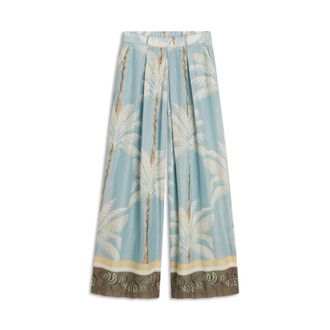Summum Hose Palmtree Print Single Border - - Trousers - Damen - Mehrfarbig - M