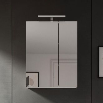 ebuy24 Ebuy24 - Armoire de toilette 2 portes 60x18x77 cm blanc brillant - varka