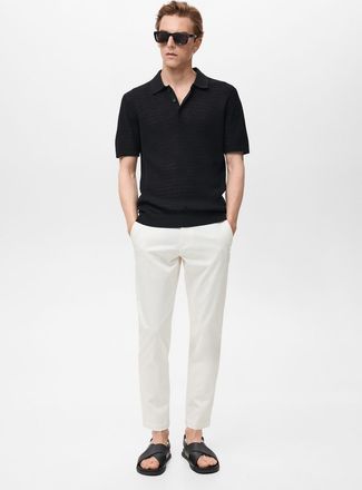 Mango Tapered-Chinohose Prato in Cropped-Länge cremeweiß - Herren - 36 - MANGO MAN