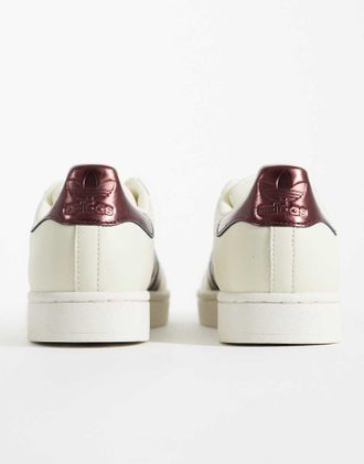 adidas Originals Superstar II - Baskets - Blanc cass&eacute; et bordeaux m&eacute;tallis&eacute;