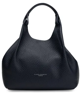 Gianni Chiarini Womens Hobo Shoulder Bag Calfskin Midnight Blue Handbags Hand