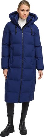 Marikoo Damen Wintermantel (XS-5XL) - gesteppt, abnehmbare Kapuze, winddicht - N102 - Navy Größe M - Gr.M