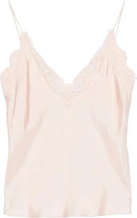 R&oacute;he Lace-trim Silk Top