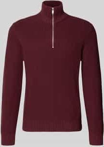 Mc Neal Slim Fit Strickpullover aus reiner Baumwolle mit Troyer-Kragen