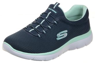 Skechers Damen Summits Sneaker, Navy Turquoise, 41 EU