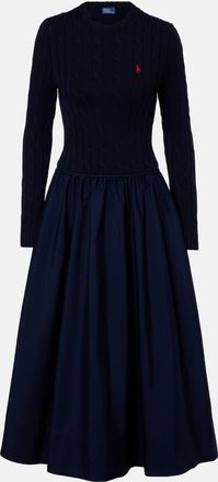 Polo Ralph Lauren Robe longue en coton m&eacute;lang&eacute;