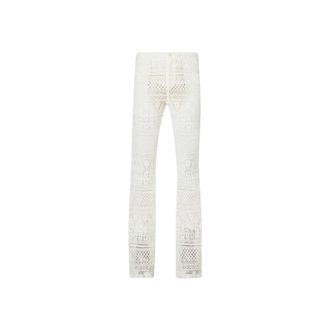 Liu Jo Ausgestellte Baumwollspitzenhose - - Trousers - Damen - Wei&szlig; - XL