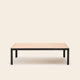 Madura Table Basse Orelia Beige poudr&eacute; et m&eacute;tal noir - BEIGE