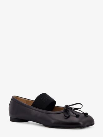 Maison Margiela Womens Ballerina Flats Black Leather Shoes