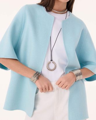 Kujten Cape courte kimono cachemire double face - Cape Asi