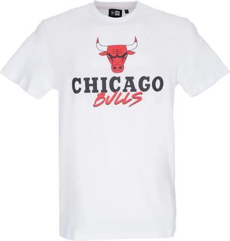 New Era Chicago Bulls Script Tee Wei&szlig;/Rot - - Tops - Herren - Wei&szlig; - 2XL