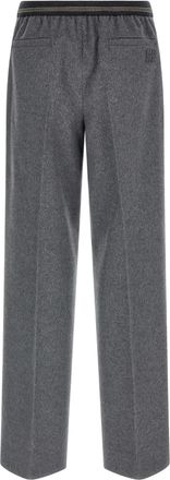 Miu Miu Virgin Wool and Cashmere Blend Trousers - Gray