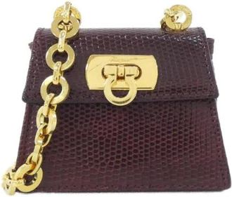 Ferragamo Sac bandouli&egrave;re en l&eacute;zard pr&eacute;-poss&eacute;d&eacute; - Femme - Pre-owned - Violet - Taille: ONE Size