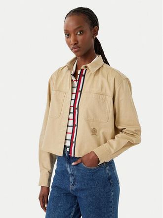 Tommy Jeans Hemd DW0DW22942 Beige Cropped Fit