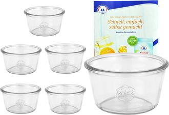 MamboCat 6er Set Weckgläser Sturzglas 370 ml I Original Weck Sturzglas Dessertglas I Einweckgläser für Kuchen Gelees uvm I Sturzgläser ohne Deckel inkl. Diaman