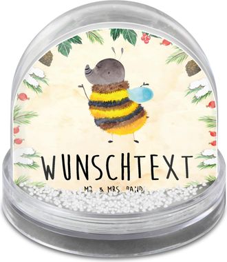 Mr. & Mrs. Panda Personalisierte Schneekugel Hummel flauschig - Geschenke, Blume, Biene, Natur, Fotokugel, Personalisierbare, Lustige Sprüche, Mit Spruch, Weihnachtssc