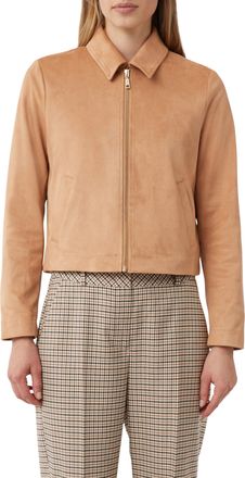 Comma Leichte Jacke aus Veloursleder-Imitat mit Rei&szlig;verschluss