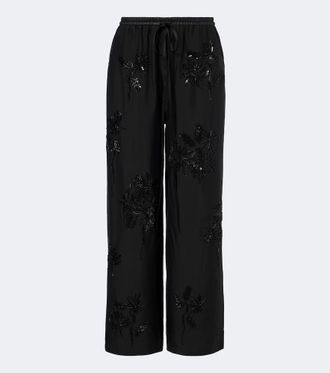 Jacques Wei Pantalon ample &agrave; ornements