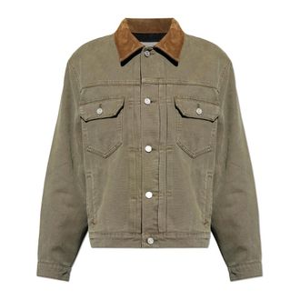 Frame Denim Jacke mit Wildlederkragen - - Jackets - Herren - Gr&uuml;n - S