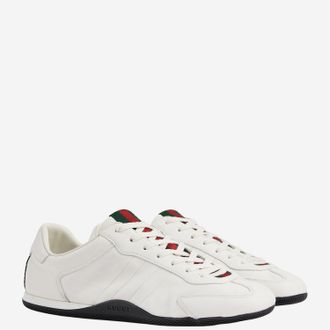 Gucci Mens Leather Shift Sneakers White Trainers