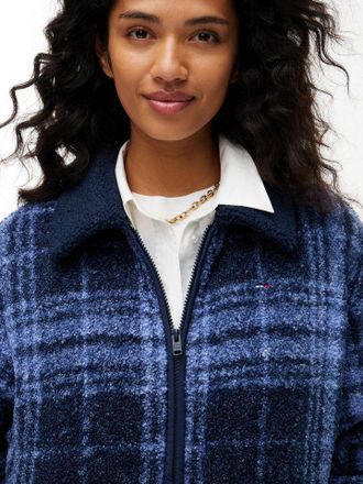 Tommy Jeans Sweatjacke TJW S FLAG ZIP THRU TEDDY EXT Kunstfaser