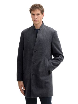 Tom Tailor Herren 1042405 3-Knopf Wollmantel mit Stehkragen, 32680-Blueish Salt and Pepper, XXL