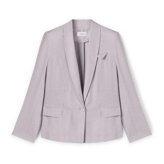 Motivi Einkn&ouml;pfiger Blazer aus Leinen-Lyocell-Mischung - - Jackets - Damen - Lila - 2XL