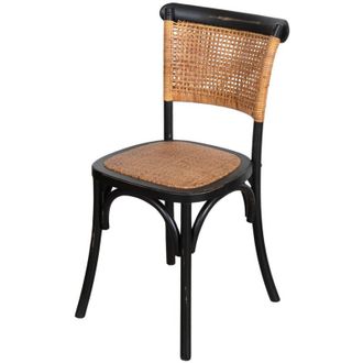 Biscottini International Chaise Thonet 88x50x45 cm Chaises de cuisine en bois Chaises de salle &agrave; manger Finition naturelle Chaise vintage assise en rotin