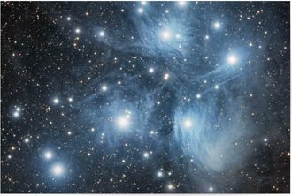artboxONE Poster 30x20 cm Natur Die Plejaden - Messier 45 - Bild Astrofotografie Astronomie Galaxie