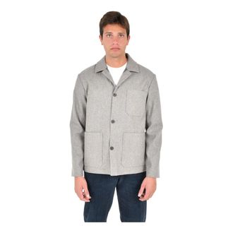Drumohr Wolljacke mit Hemdkragen - - Jackets - Herren - Grau - M