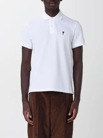 Ami Polo en coton &agrave; manches courtes avec logo brod&eacute;
