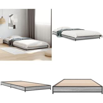 vidaXL Cadre de lit sans matelas sonoma gris 100x200 cm - Cadre De Lit - Lit Simple - Lit Sommier - Lit Design - Lit Moderne - Home & Living