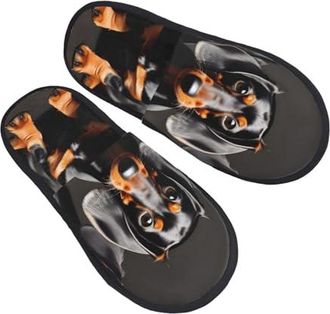 Generic Trois Teckels Homme Femme Slippers Antid&eacute;rapantes Chaussons Doux Pantoufles Pour Int&eacute;rieur Ext&eacute;rieur Maison L