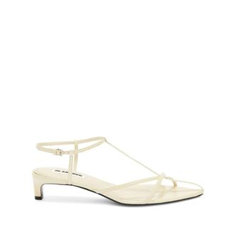 Jil Sander Femme, Chaussures, Blanc, Taille: 37 EU Sandale Naturelle Sans Talon