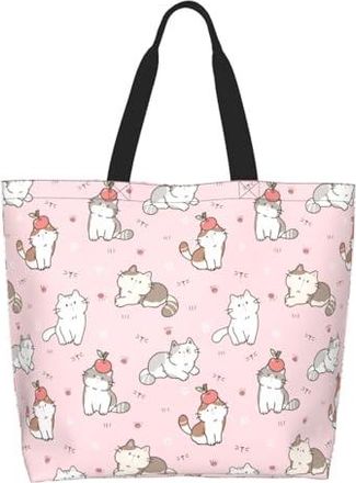 Generic Chat Roses Mignon De Dessin Anim&eacute; Sac Cabas Imperm&eacute;able Sacs L&eacute;ger Sac A Main Femmes Pour Voyage Gym Quotidienne