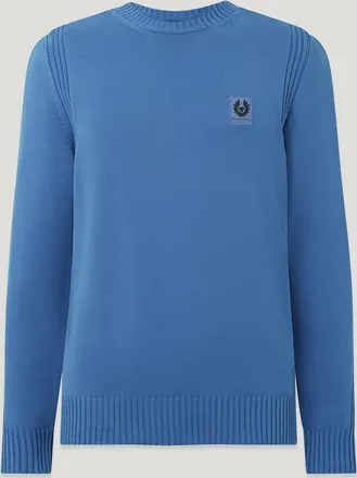 Belstaff Pull L&eacute;ger Watch Pour Homme Fade-out Garment Dye Cotton Bleu Marine 2xl