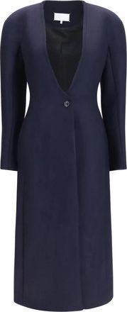 Maison Margiela Langer Wollmantel aus Schurwolle - - Coats - Damen - Blau - XS