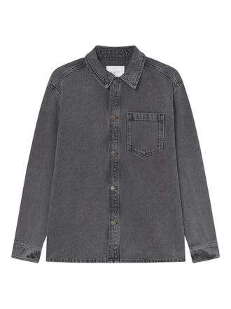Les Deux Jeanshemd aus Baumwolle - Grau