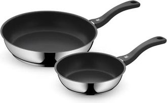 WMF Devil Pfannenset 2-teilig, Bratpfanne 28 cm + 20 cm, Pfanne Induktion, Cromargan Edelstahl beschichtet, Kunststoffgriff