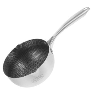 Cabilock Edelstahl Pfanne Honigwaben Design Antihaftbeschichtet Leichtgewichtiger Kleiner Kochtopf F&uuml;r Induktionsherd Braten D&uuml;nsten Kochen Alltag K&uuml;che