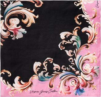 Versace Jeans Couture Femme, Accessoires, Noir, Taille: ONE Size Foulard en twill de soie imprim&eacute;