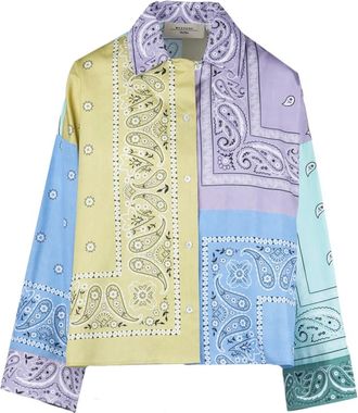 Max Mara Femme, Blouses et Chemises, Multicolore, Taille: 38 FR Camicia Lampone Patchwork Bandana