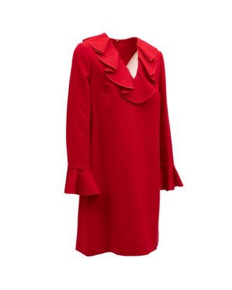 Valentino Garavani Ruffled Collar Dress - Red