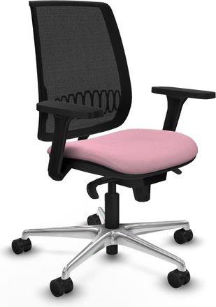 Piqueras y Crespo Rosa Schreibtischstuhl mit 3D-Armlehnen, h&ouml;henverstellbare Lendenwirbelst&uuml;tze, mit 5 Positionen und injiziertem Schaumstoff, Schwarz/Rosa