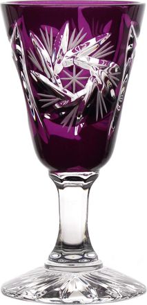 Cristalica Likörglas Likörkelch Schnapsglas Wodka geschliffen Violett Kristallglas 25 ml