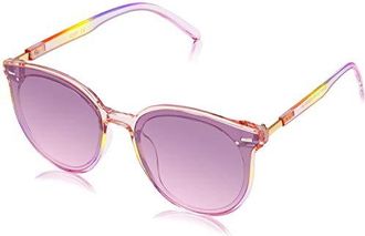 Sojos Grande Lunettes de Soleil Ronde pour Femme Fashion Nouveau Modèle BLOSSOM SJ2067 avec Clair Gris Cadre/Gris Polarisé Lentille