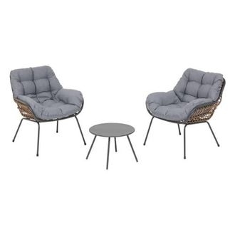 Hesperide Salon de Jardin Duo Paopao Graphite en Acier traité en epoxy 2 Places